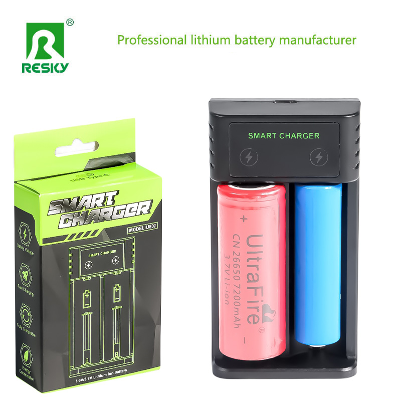 2 Slots Rechargeable Battery Charger For 18650 18500 20650 lithium cell ...
