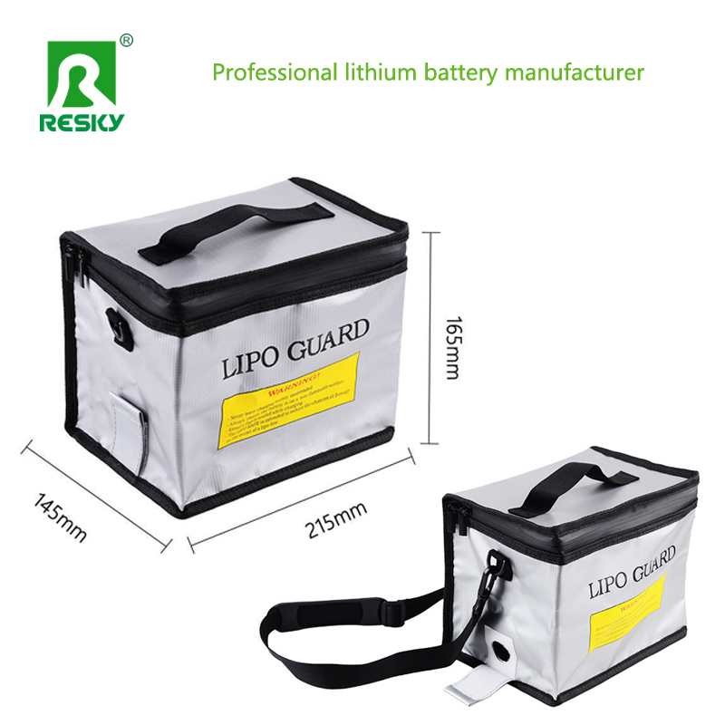 Double Zipper Anti-Explosion Fireproof Lipo Battery Safe Guard Bag - Resky
