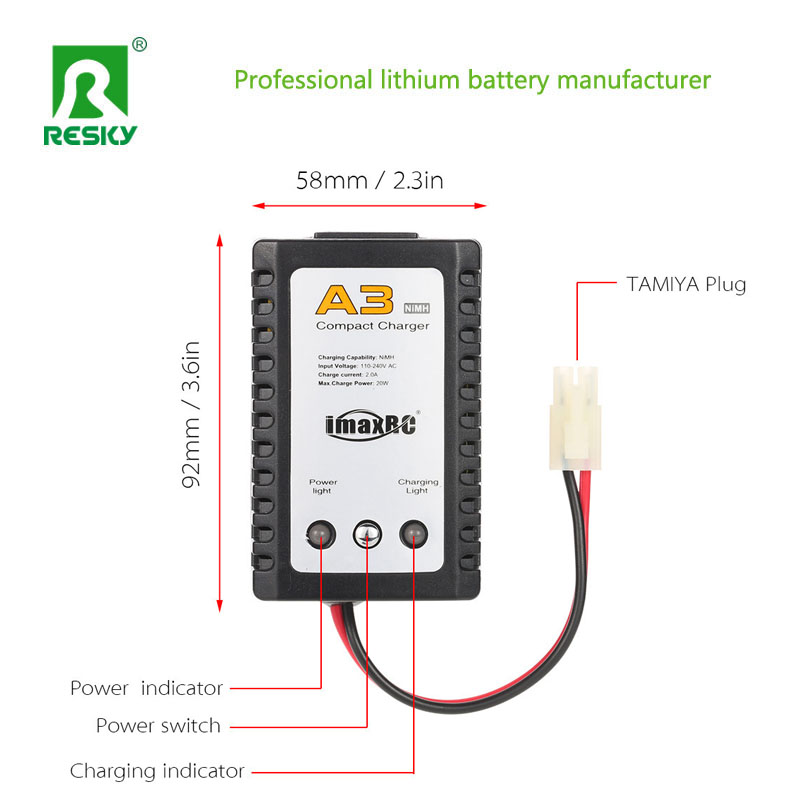 ImaxA3 rechargeable Ni-Mh 20W smart Battery Charger For 1-8cells Nimh ...