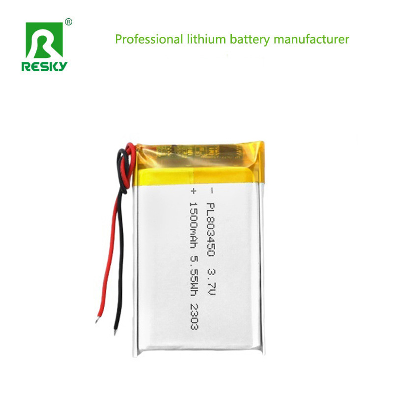 Square lipo batteries 803450 3.7v 1500mAh 5.55wh Rechargeable lithium ...